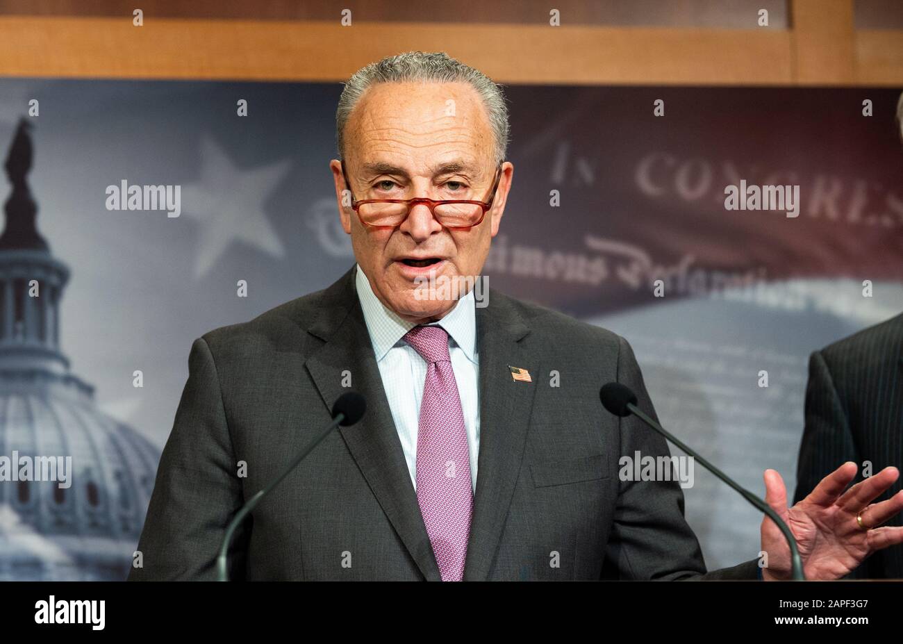 U.S. Senator Chuck Schumer (D-NY) speaks at a press conference on the ...