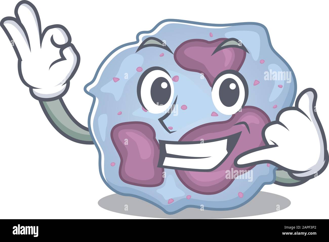Call me funny leukocyte cell mascot picture style Stock Vector Image ...