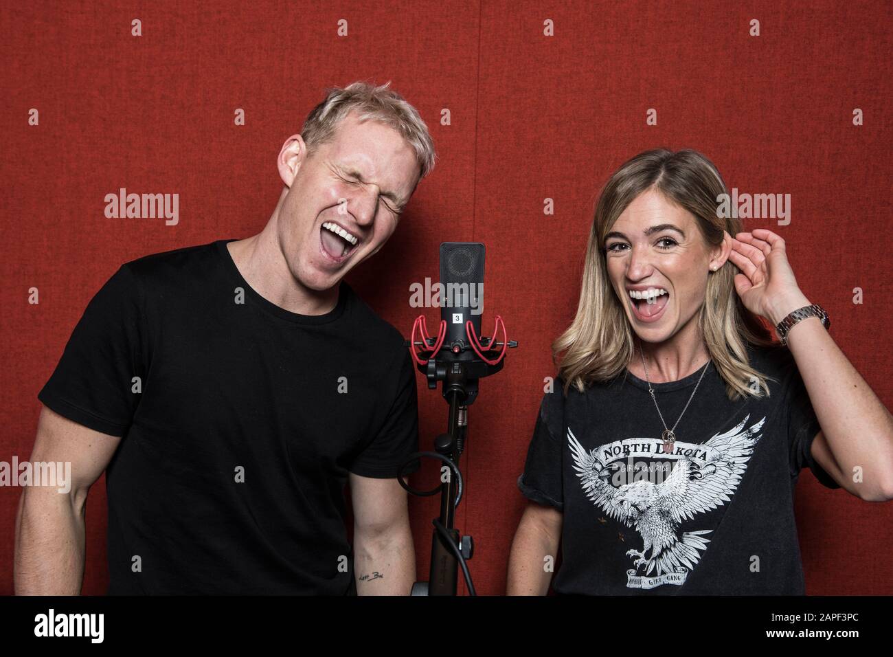 ESPN UK's Jamie Laing and Rachel Stringer Stock Photo - Alamy