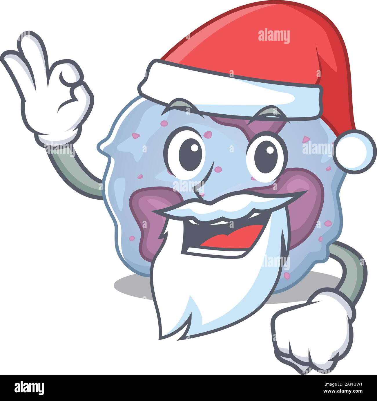 A picture of Santa leukocyte cell mascot picture style with ok finger ...