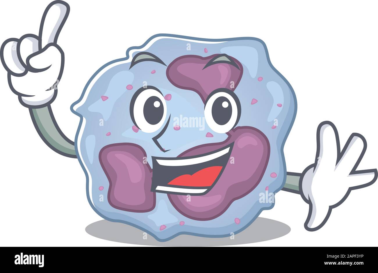 One Finger leukocyte cell in mascot cartoon character style Stock ...