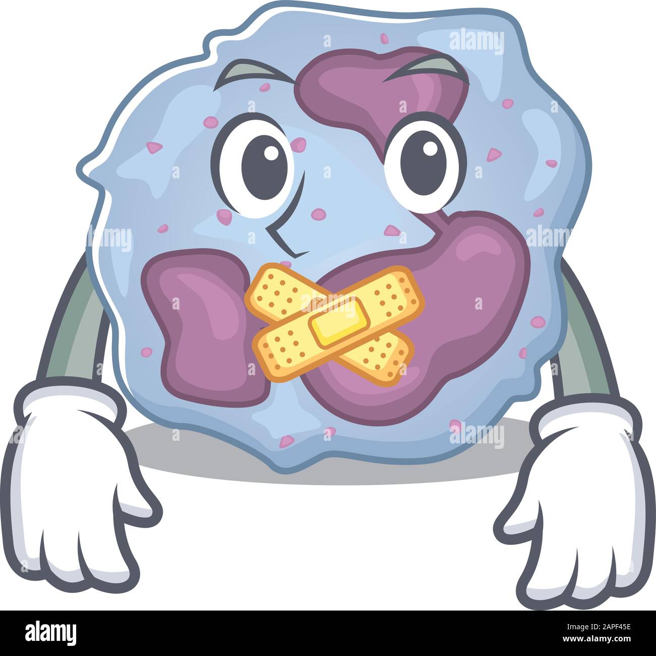 a silent gesture of leukocyte cell mascot cartoon character design ...