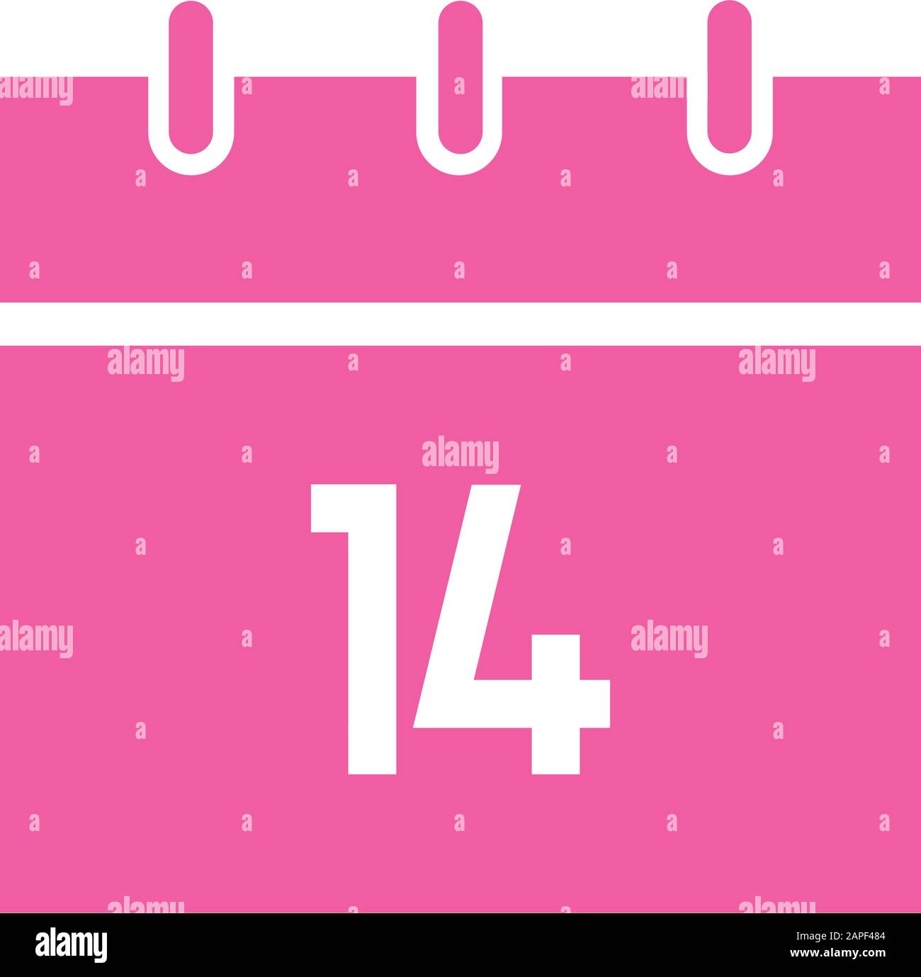happy valentines day calendar with 14 number Stock Vector Image & Art ...