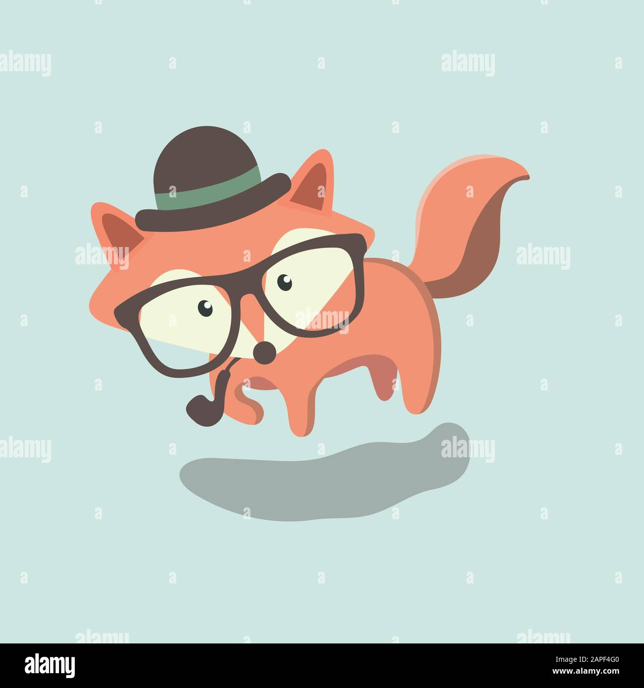 Cute fox cartoon on pastel background Stock Vector Image & Art - Alamy