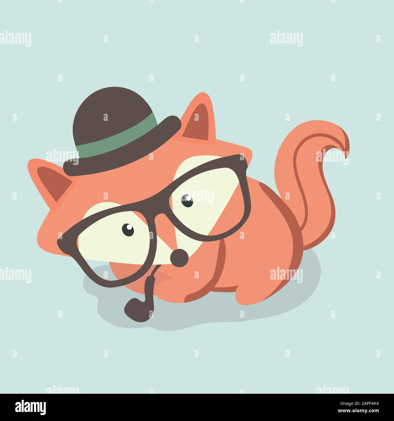 Cute fox cartoon on pastel background Stock Vector Image & Art - Alamy
