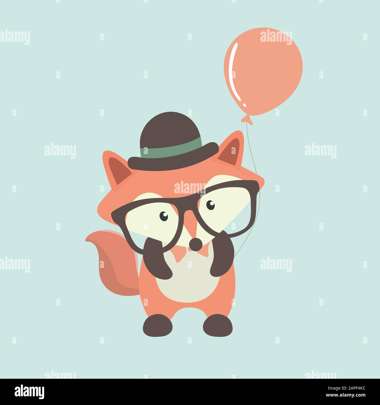 Cute fox cartoon on pastel background Stock Vector Image & Art - Alamy
