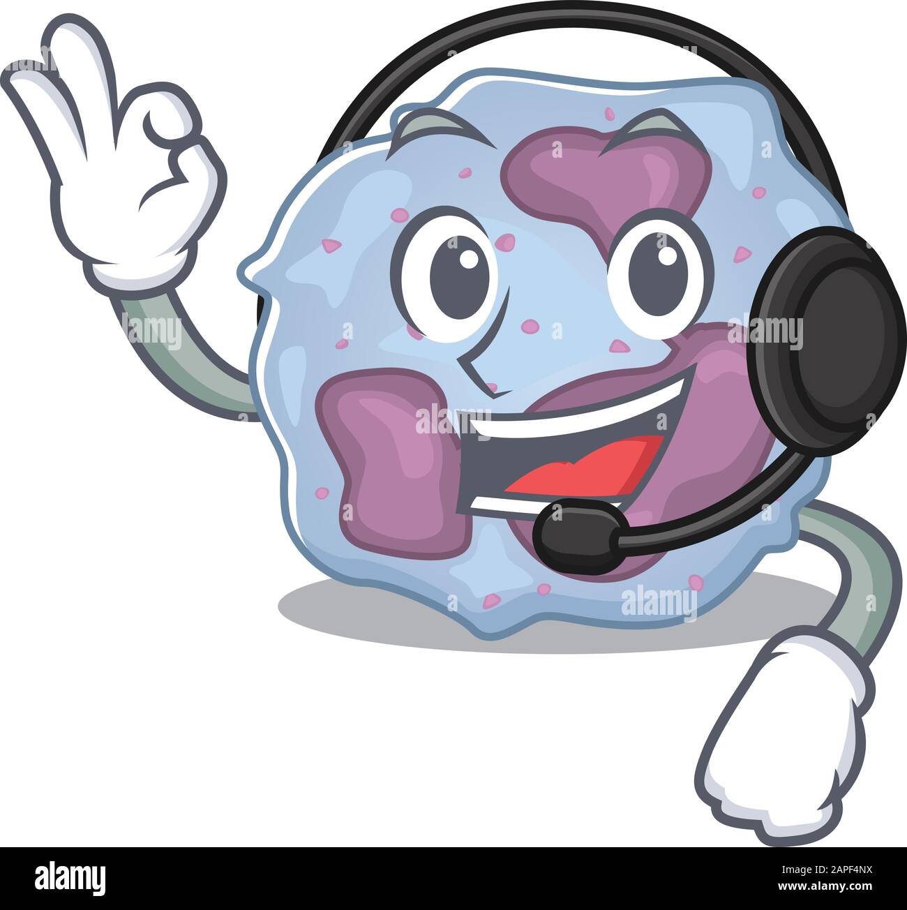 Smiley leukocyte cell cartoon character design wearing headphone Stock ...