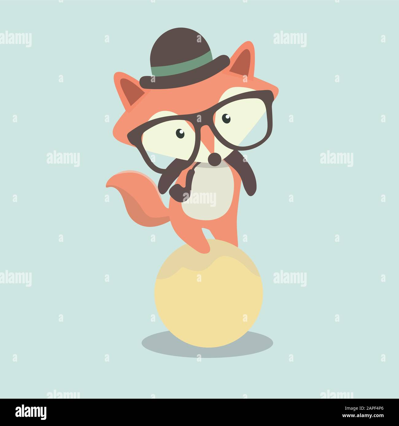 Cute fox cartoon on pastel background Stock Vector Image & Art - Alamy