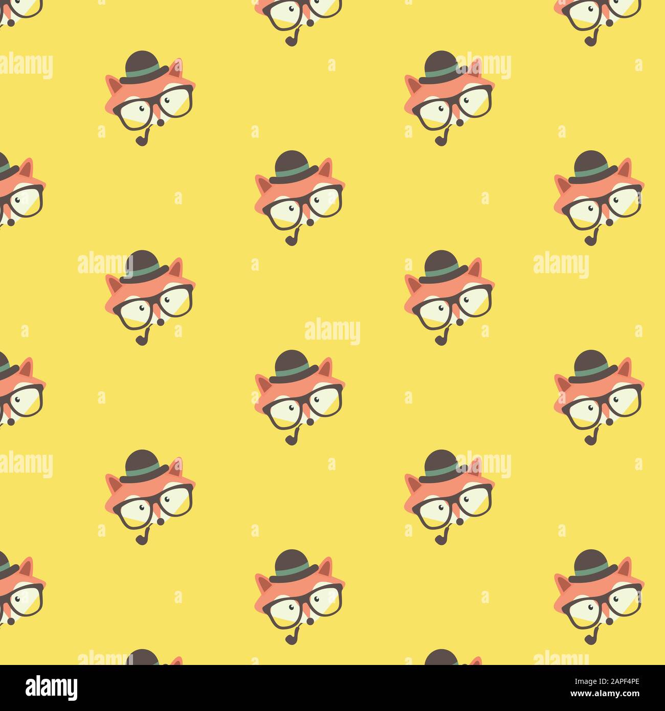 Vector cute cartoon fox pattern Stock Vector Image & Art - Alamy