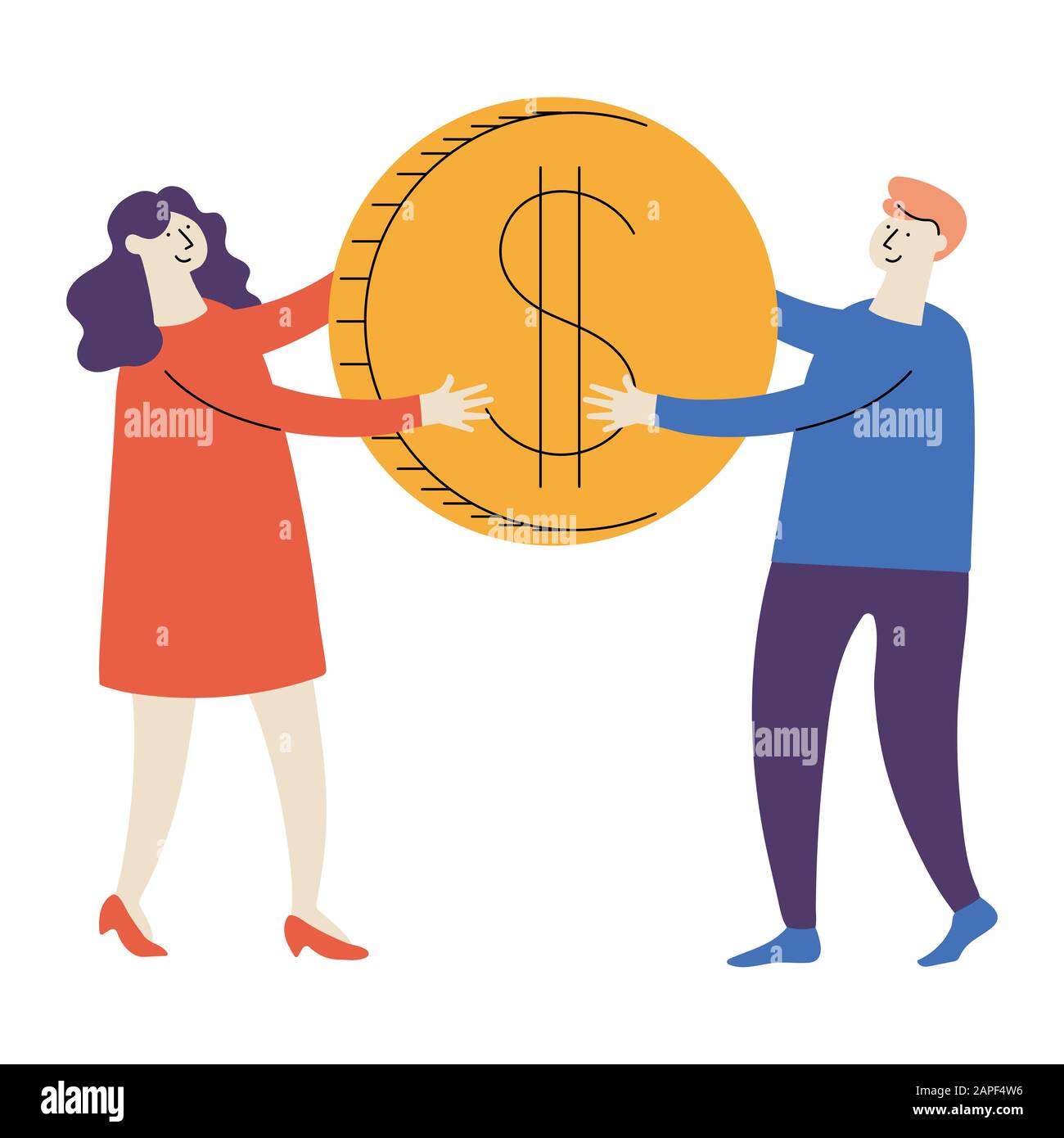 people with a coin in their hands Stock Vector Image & Art - Alamy