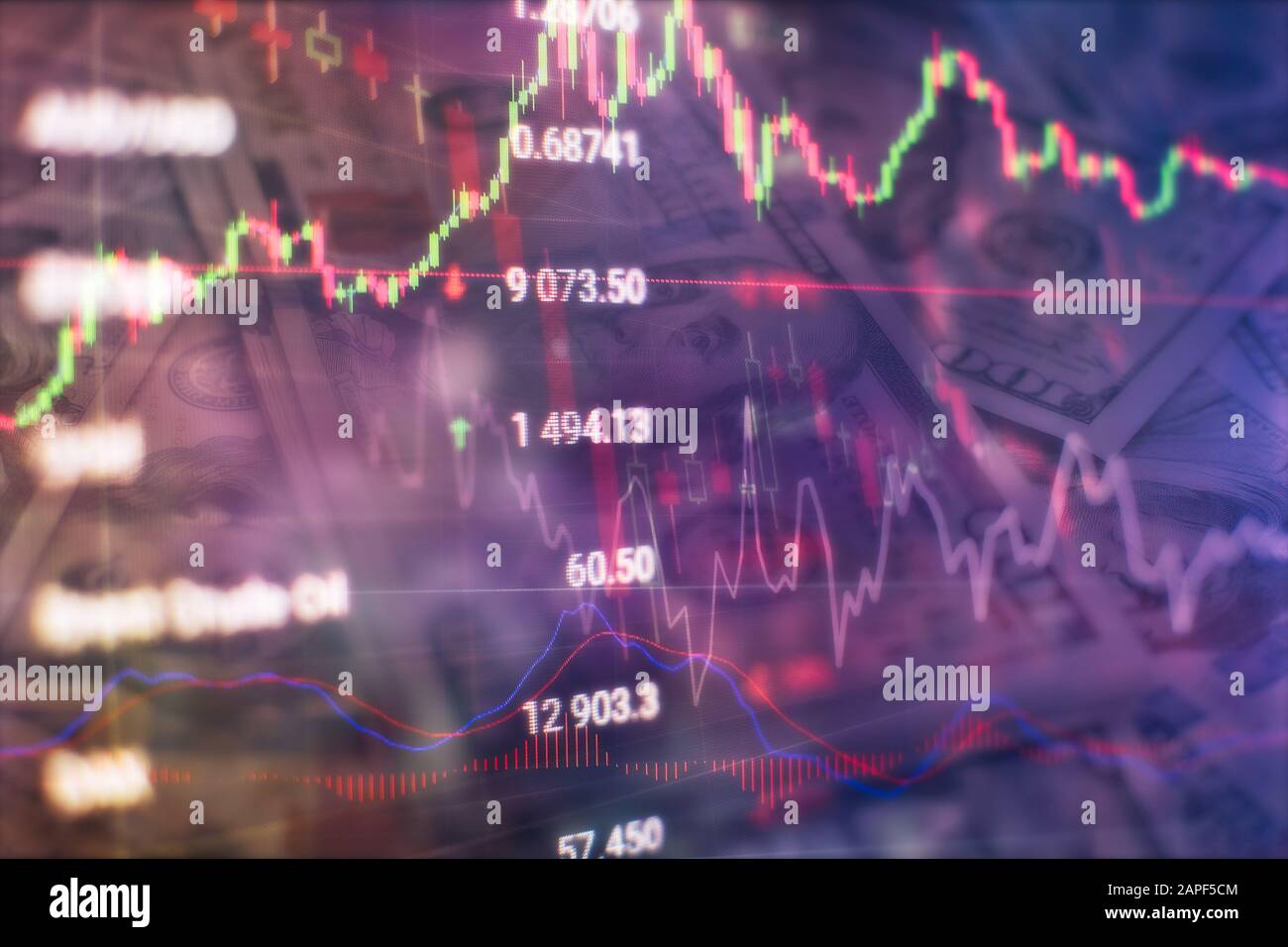 Stock trading, crypto currency background.The business plan at the ...