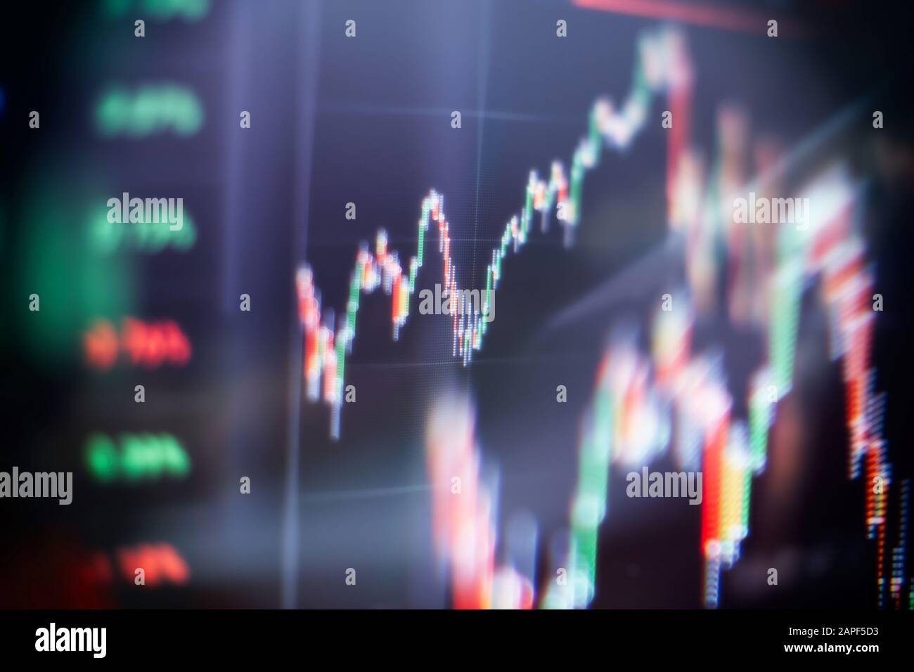Abstract financial trading graphs on monitor. Background with currency ...