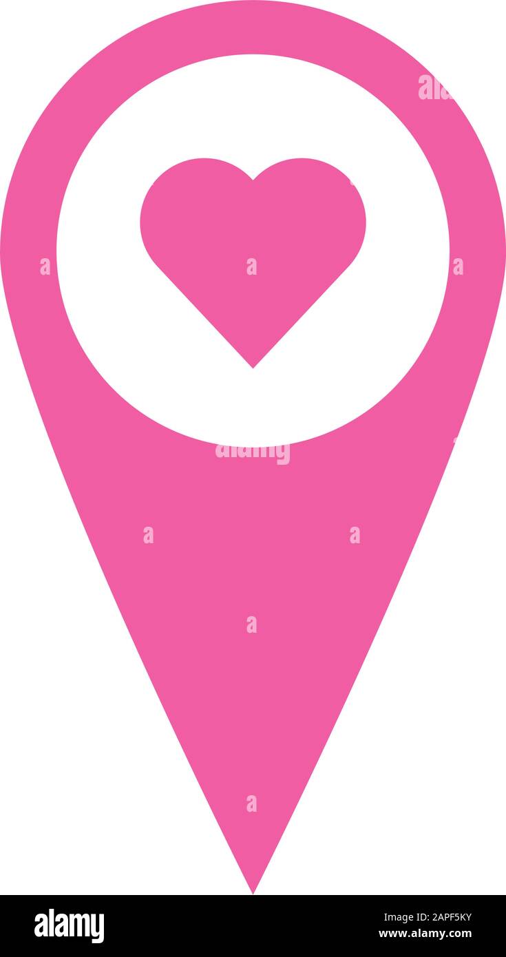 happy valentines day heart in pin location Stock Vector Image & Art - Alamy