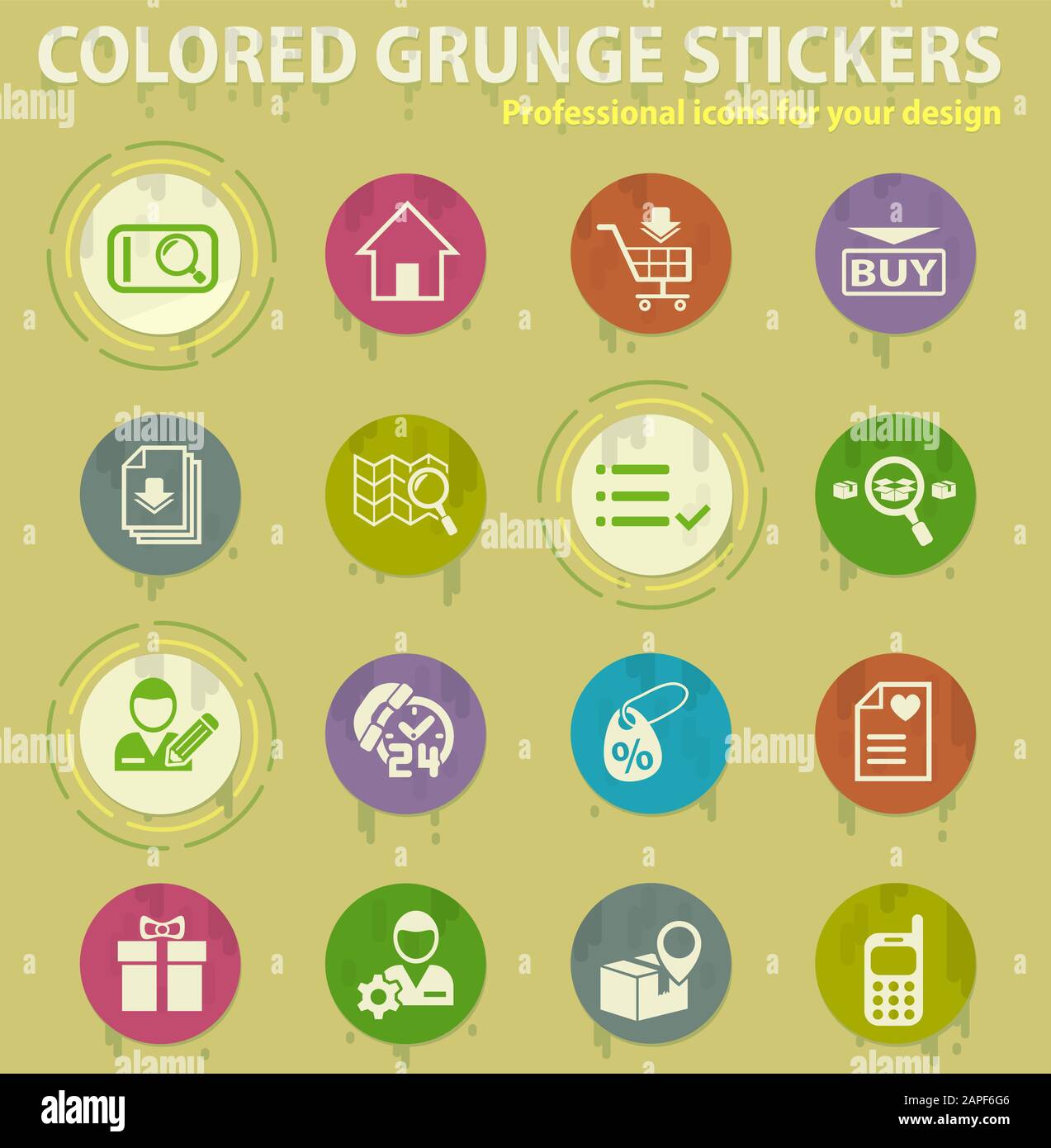 e-commerce colored grunge icons Stock Vector Image & Art - Alamy