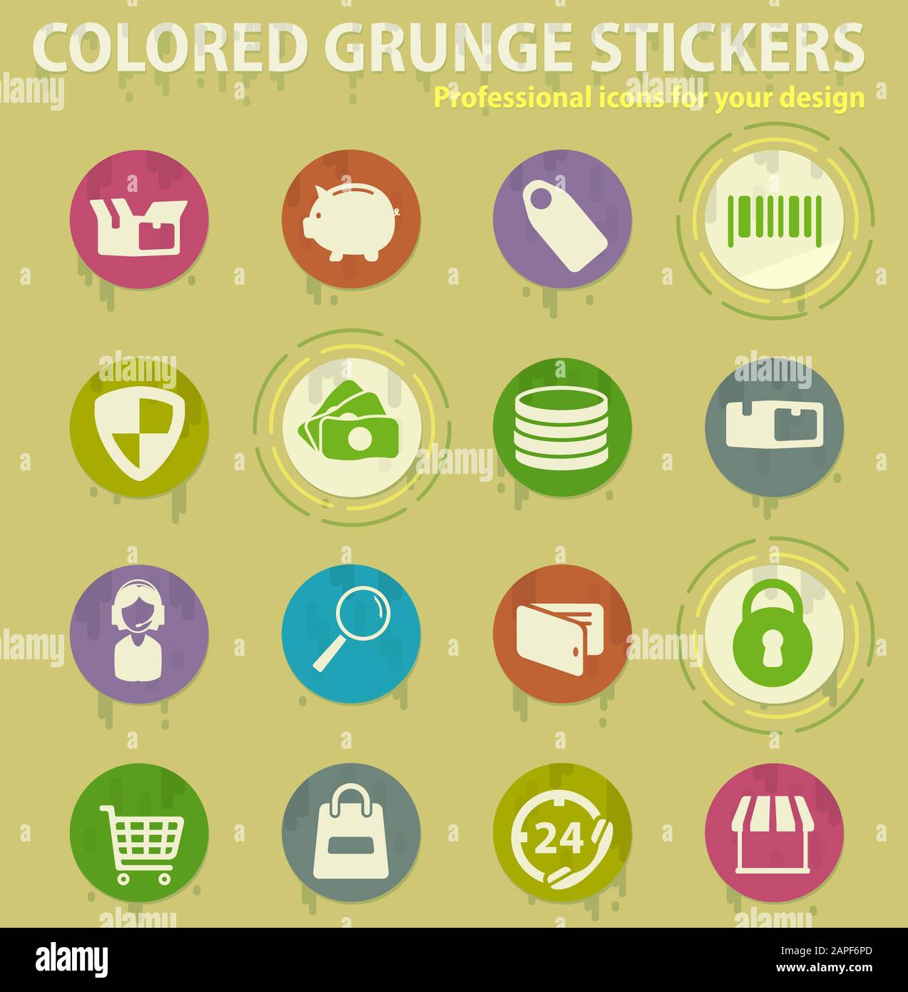 e-commerce colored grunge icons Stock Vector Image & Art - Alamy