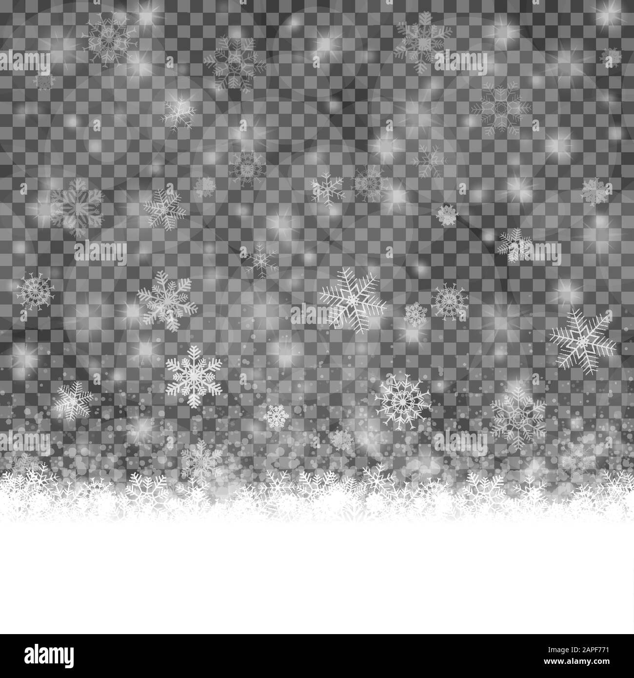 beautiful snow flakes background with transparency in vector file Stock ...