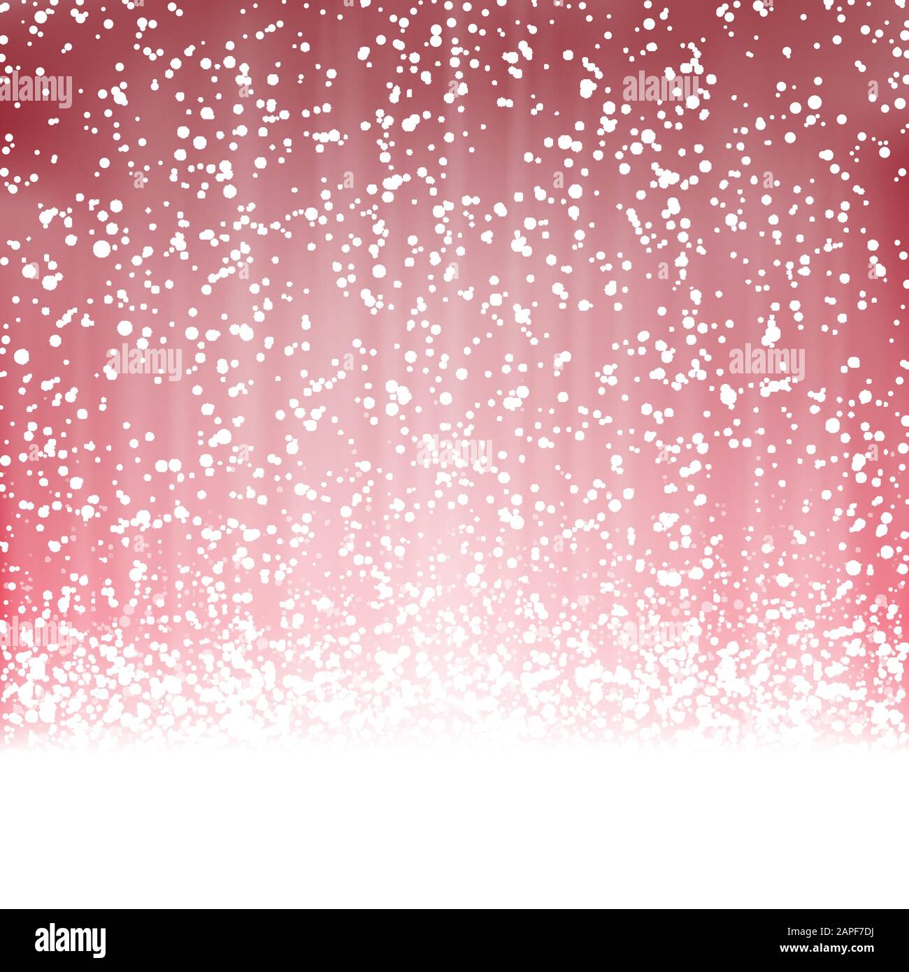 vector file with beautiful falling snow flakes on red colored ...