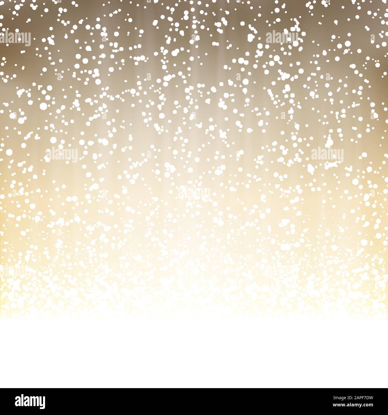 vector file with beautiful falling snow flakes on golden colored ...