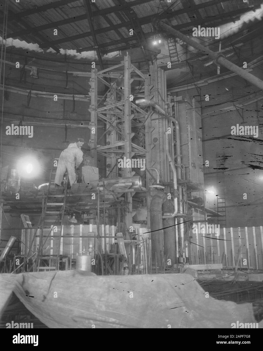 Construction nuclear reactor near Petten in Noordholland, work on the ...