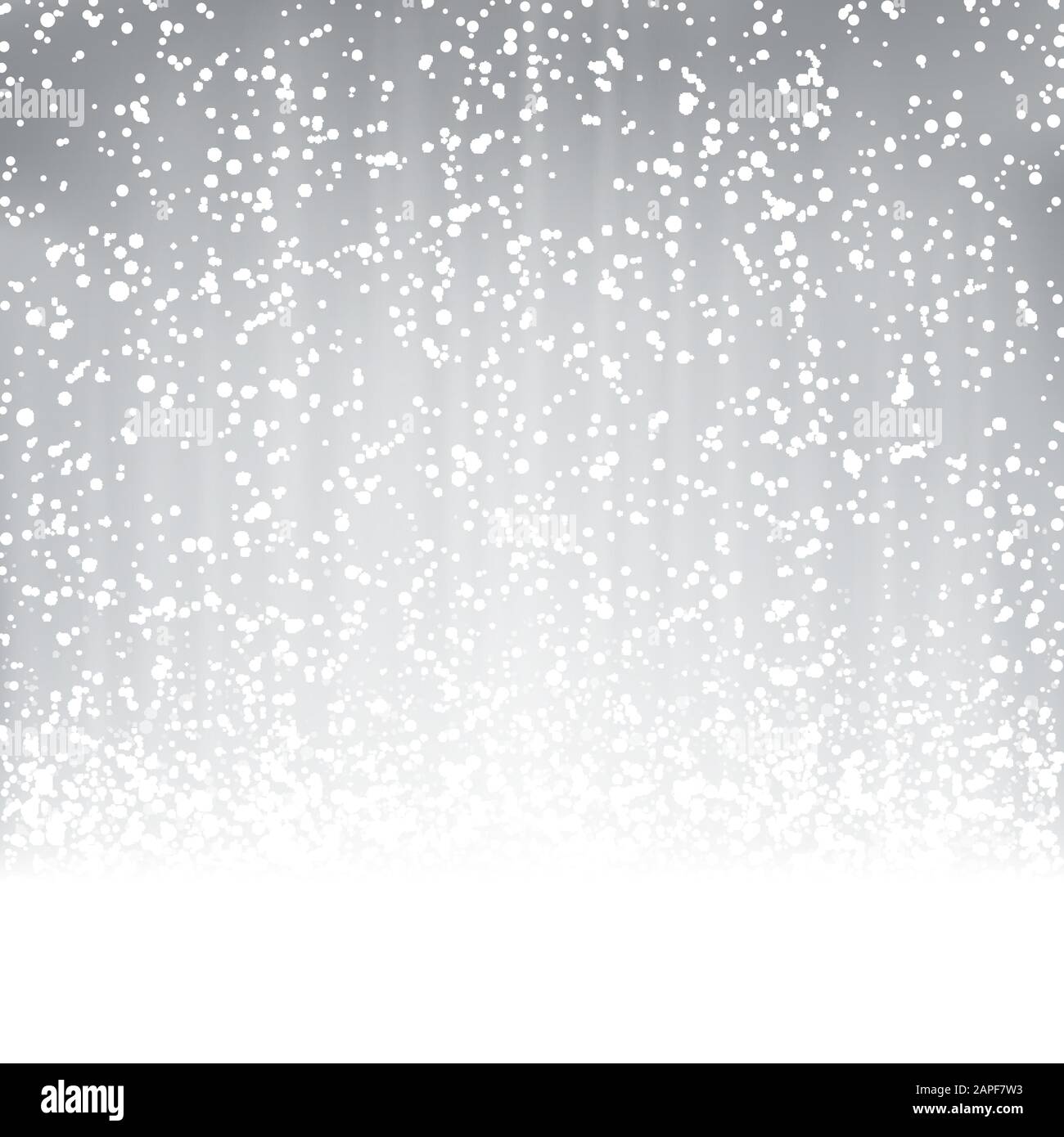 vector file with beautiful falling snow flakes on silver colored ...