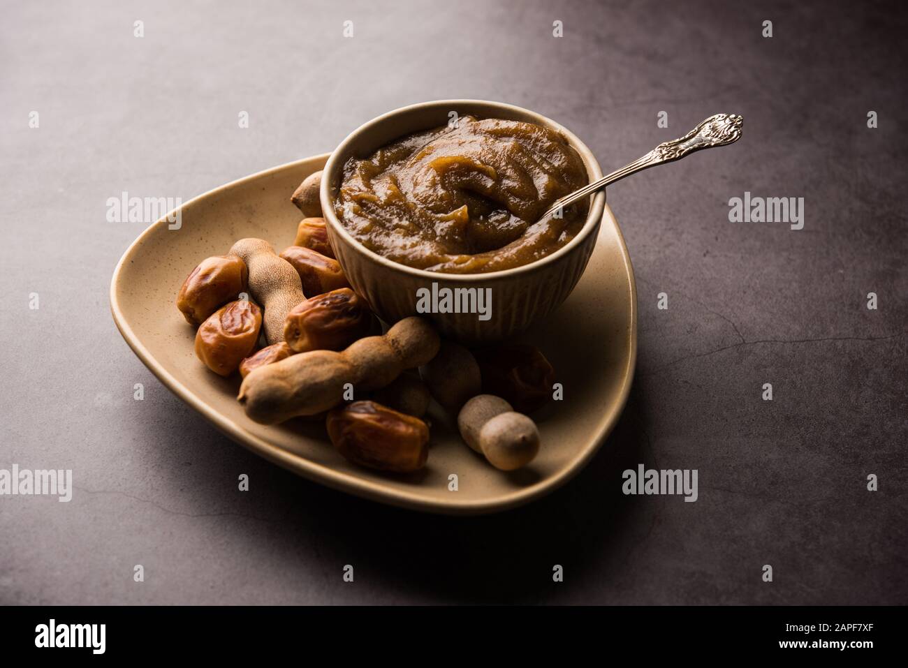 Dates Tamarind Chutney - Khajoor crushed to paste and mixed with Imli ...