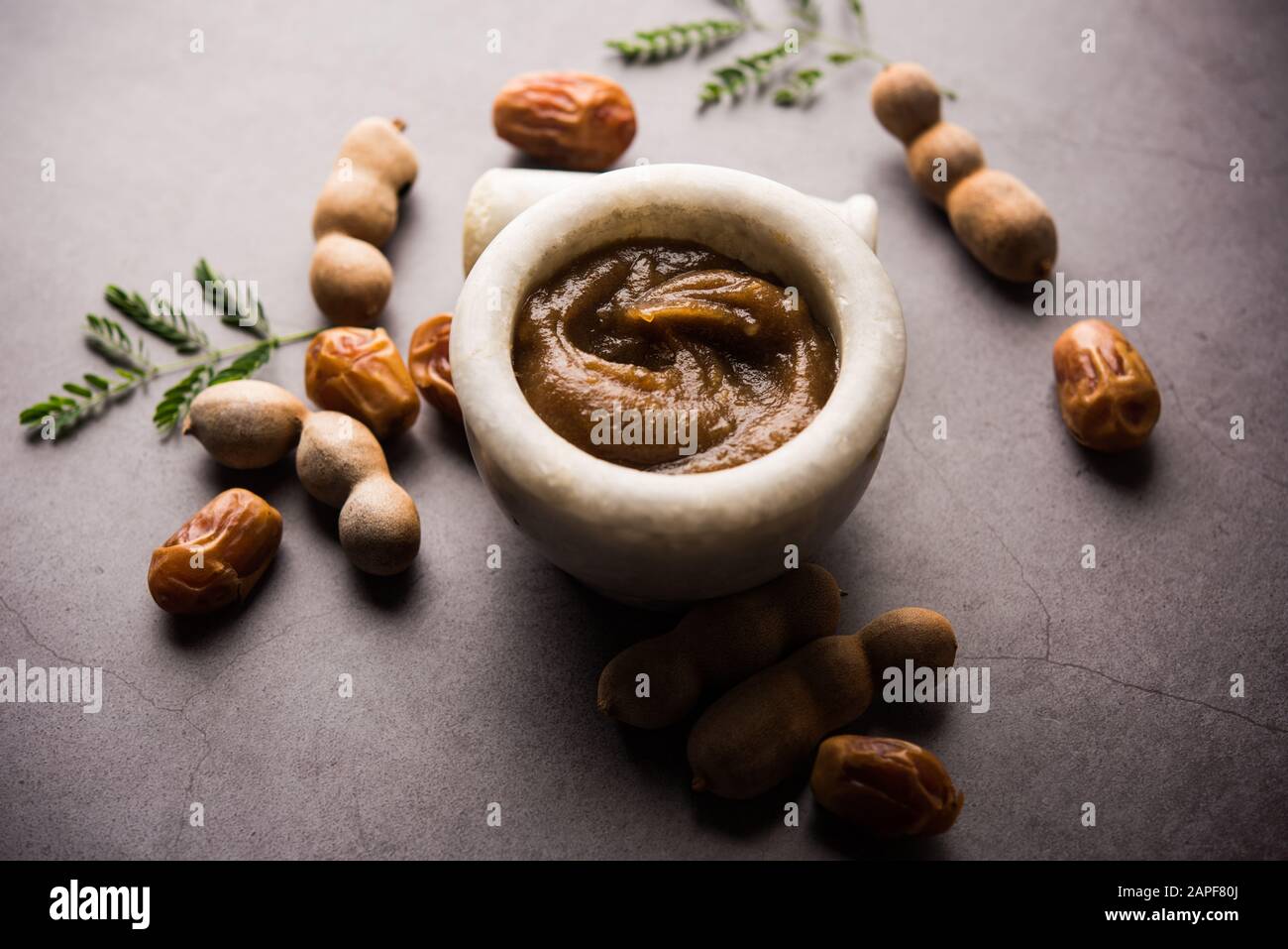 Dates Tamarind Chutney - Khajoor crushed to paste and mixed with Imli ...