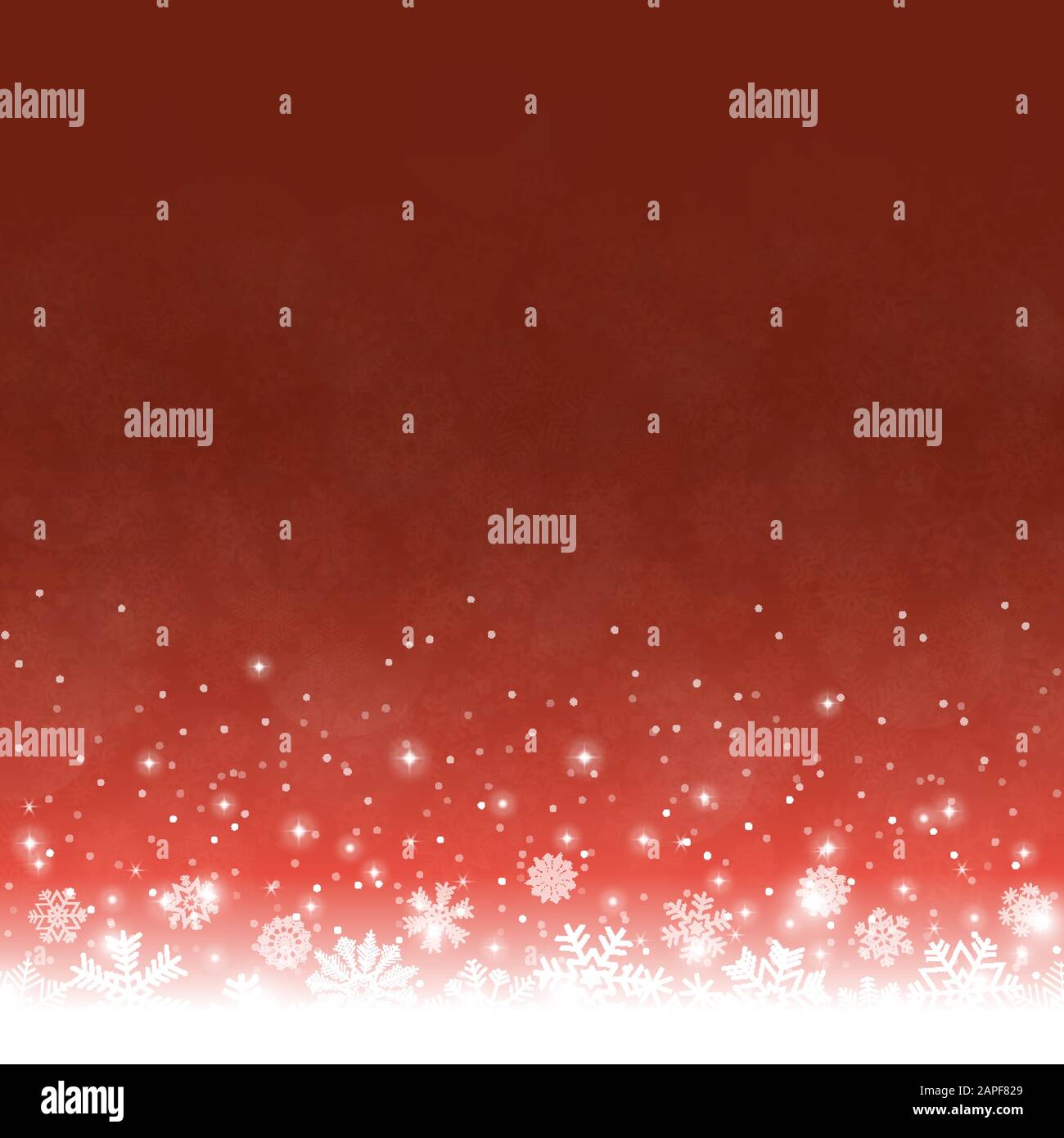 snow flakes on bottom side, abstract fall of snow and red colored ...