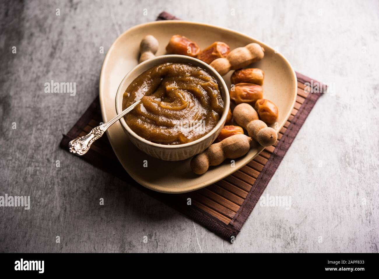 Dates Tamarind Chutney - Khajoor crushed to paste and mixed with Imli ...