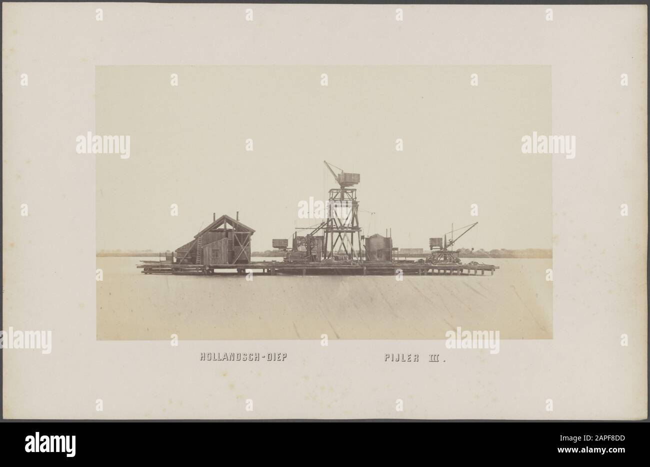 Construction of Pillar III for the bridge over the Hollandsch Diep ...