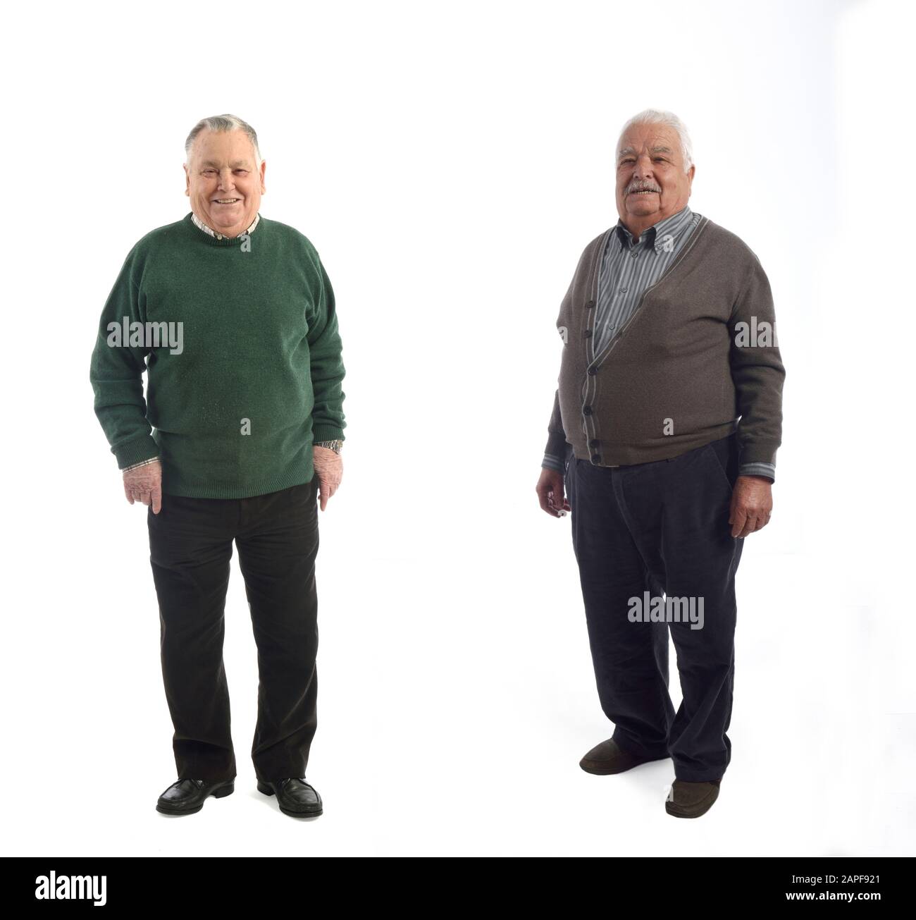 portrait of a senior men front and profile on white Stock Photo - Alamy