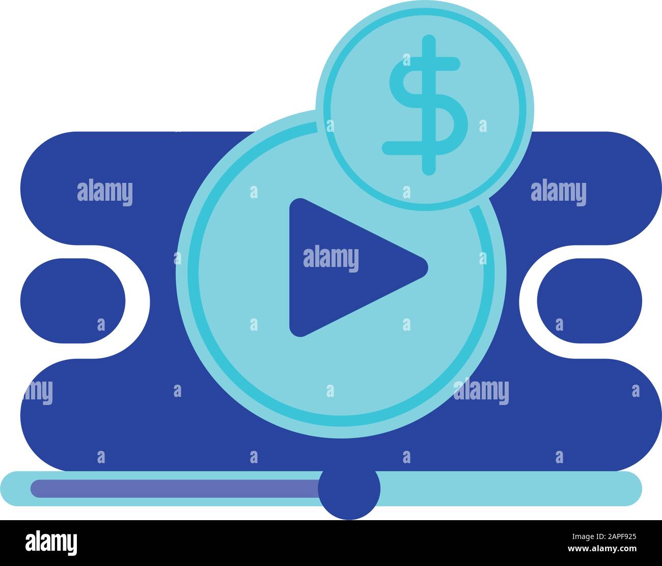 Movie play button and coin design, Cinema video film media ...