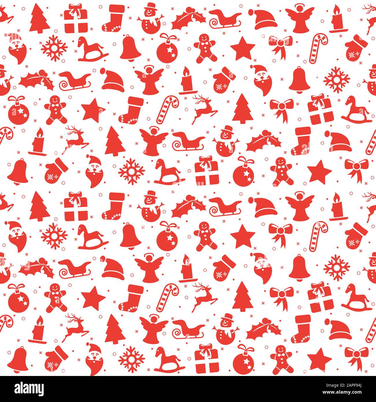 seamless christmas background colored red consists of typical christmas ...
