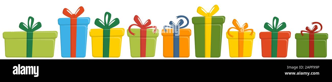 Row of gifts Stock Vector Images - Alamy