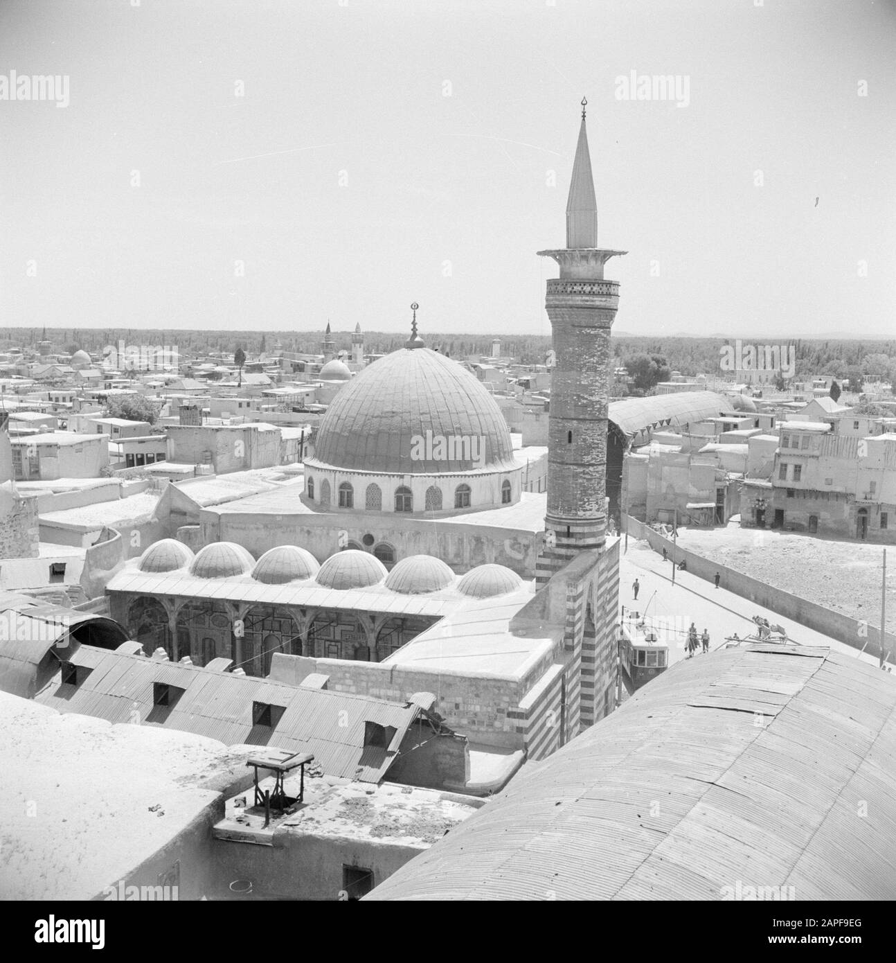 Middle East 1950-1955: Syria - Damascus Description: Above view of the ...