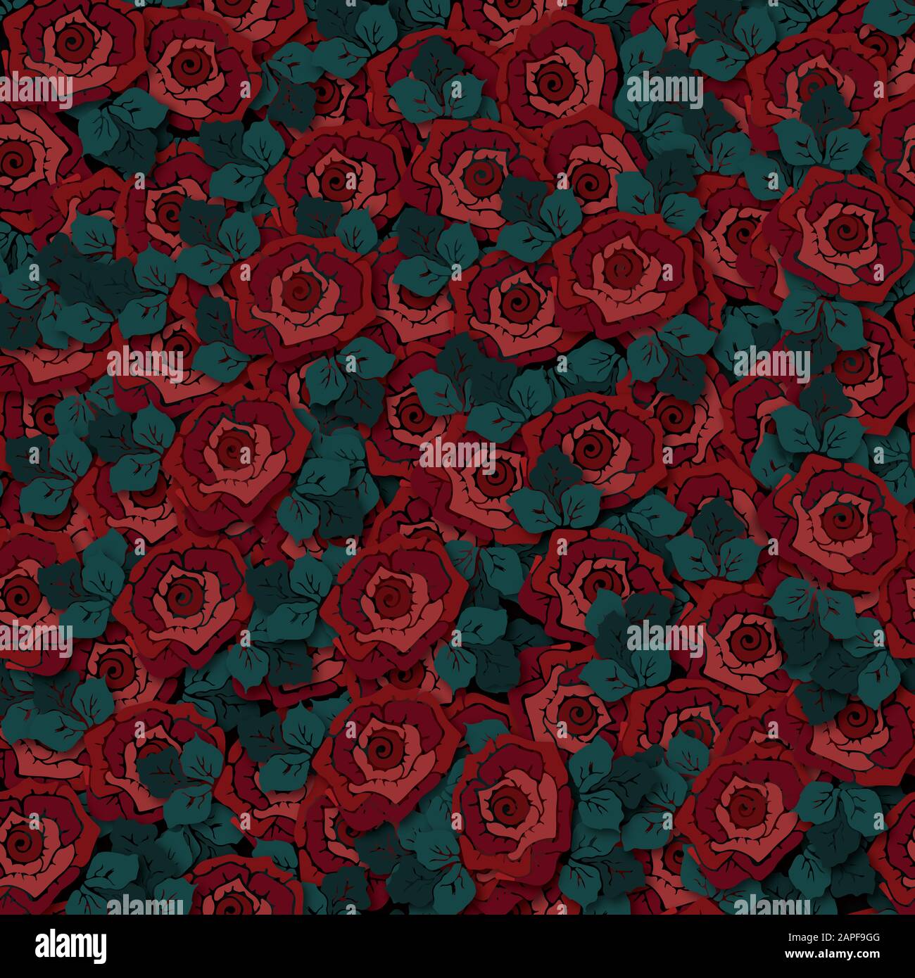 Red roses filled seamless repeating pattern Stock Photo - Alamy