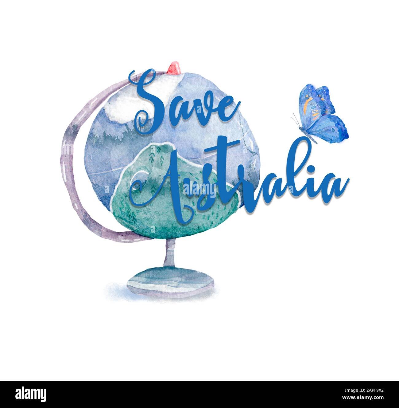 Pray for Australia poster. Australia on fire. Kangaroo, save, forest ...