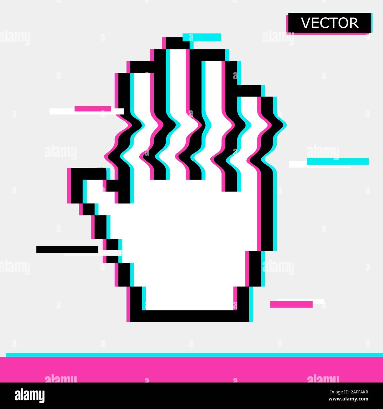 Pixel mouse hand cursor icon sign flat style design vector illustration ...
