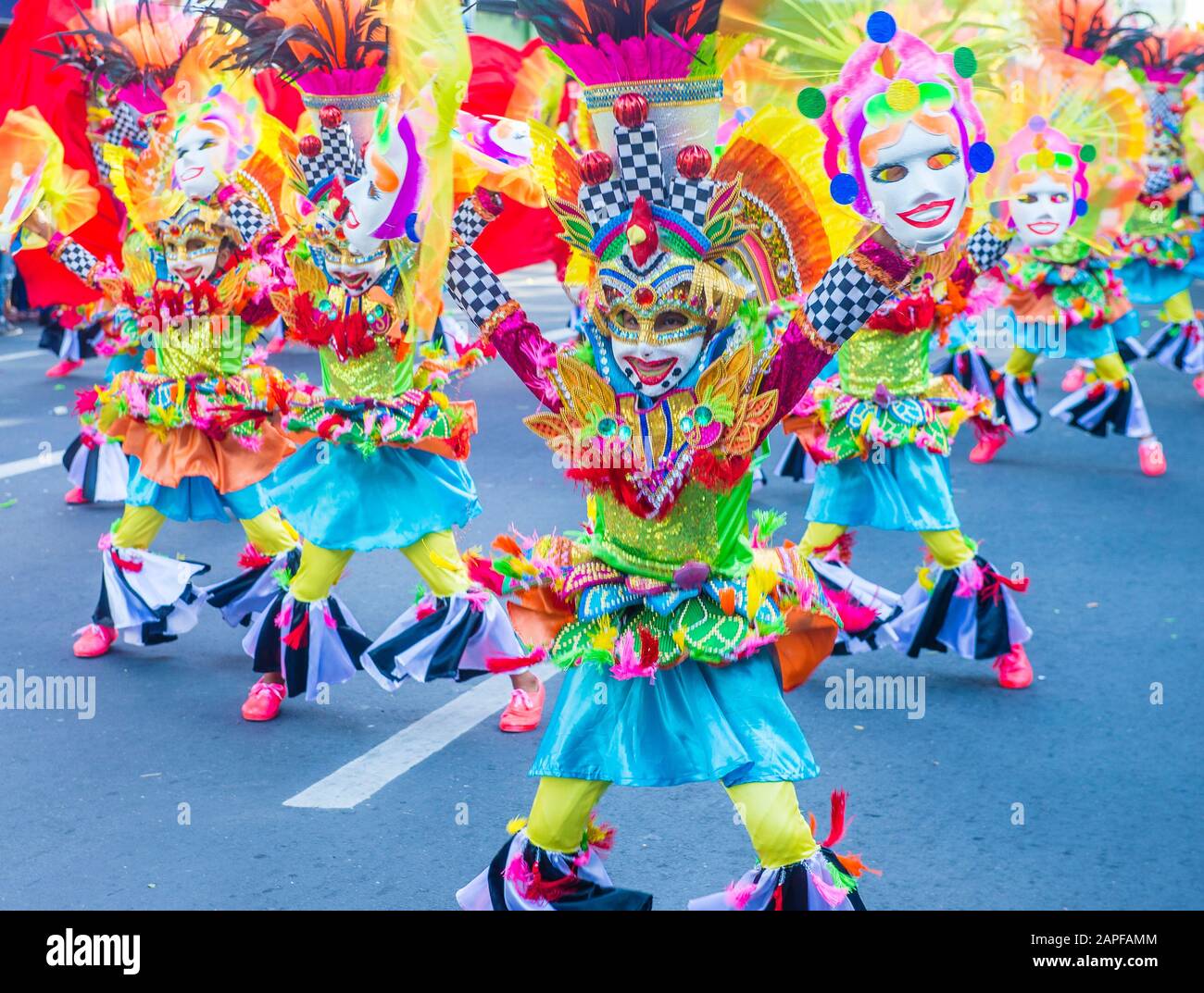 Participants in the Masskara Festival in Bacolod Philippines Stock ...