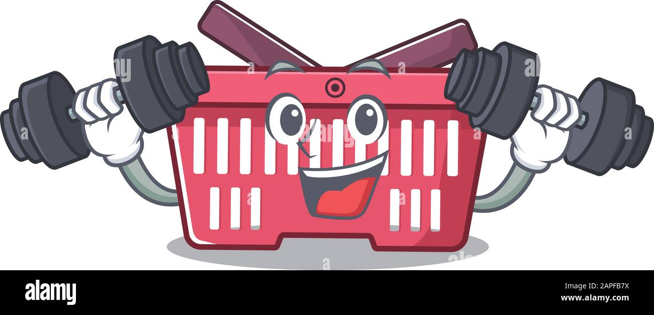 Sporty Fitness exercise shopping basket using barbells Stock Vector ...