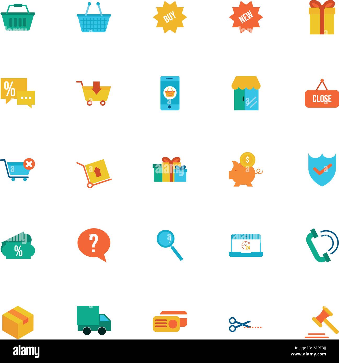 bundle of shopping set icons Stock Vector Image & Art - Alamy