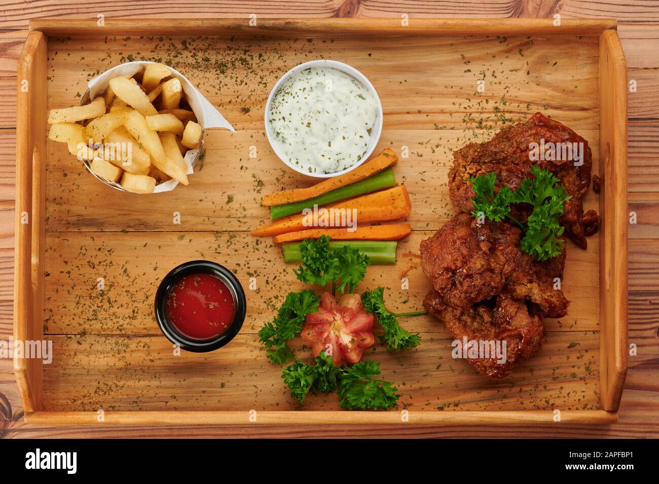 Crispy fried chicken top view hi-res stock photography and images - Alamy