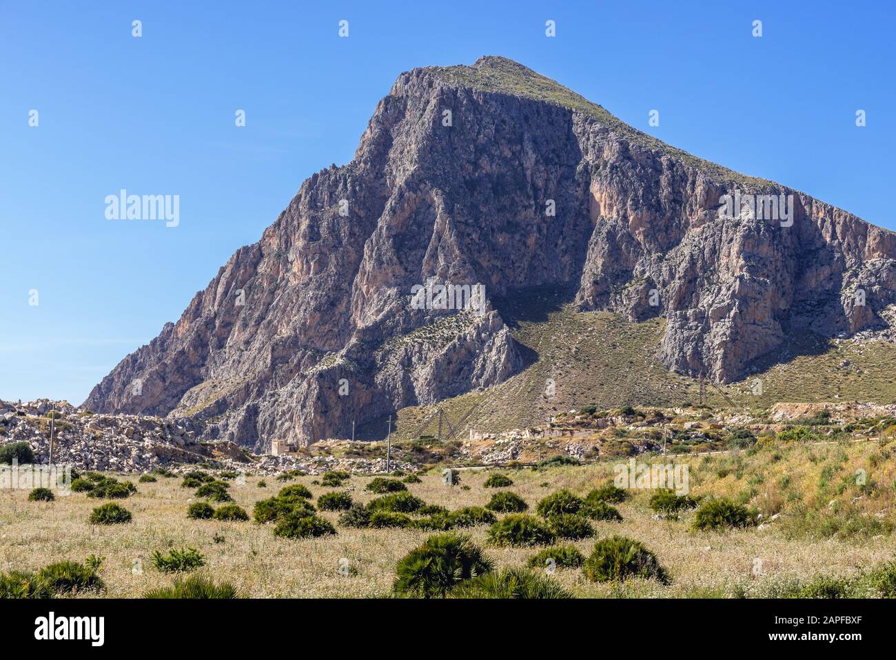 Cofano Mountain in Monte Cofano nature reserve in the province of ...