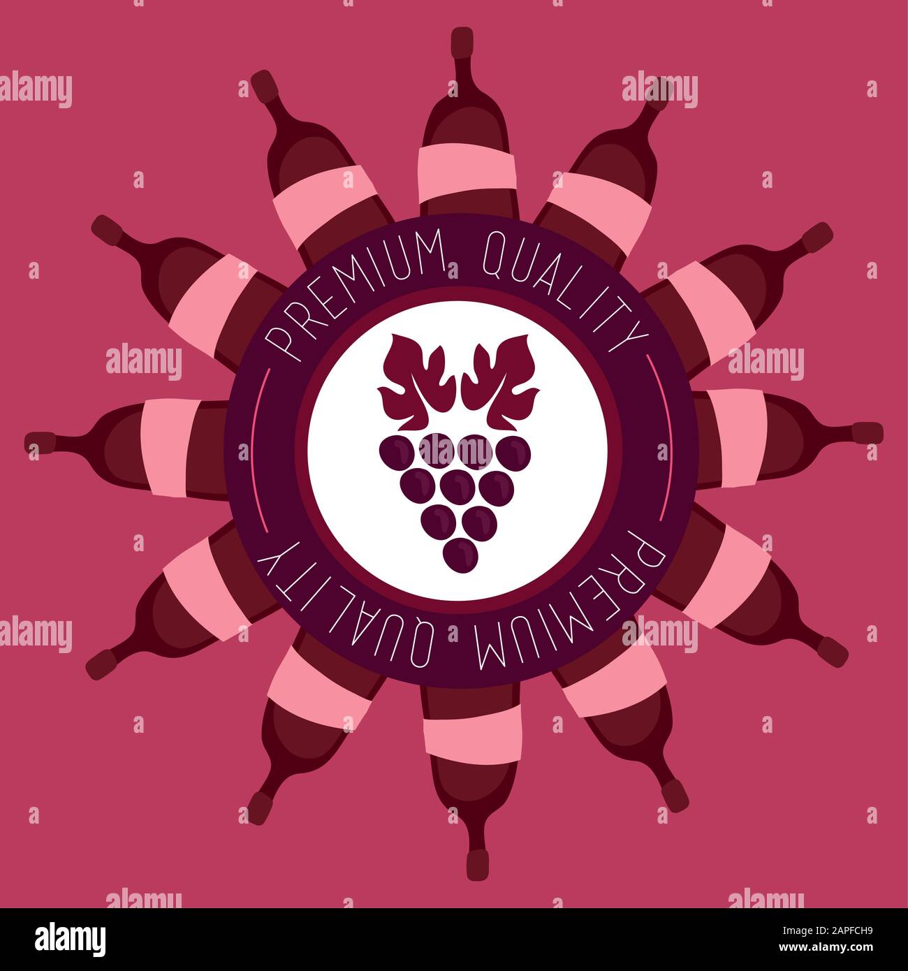 wine premium quality poster with bottles and grapes Stock Vector Image ...