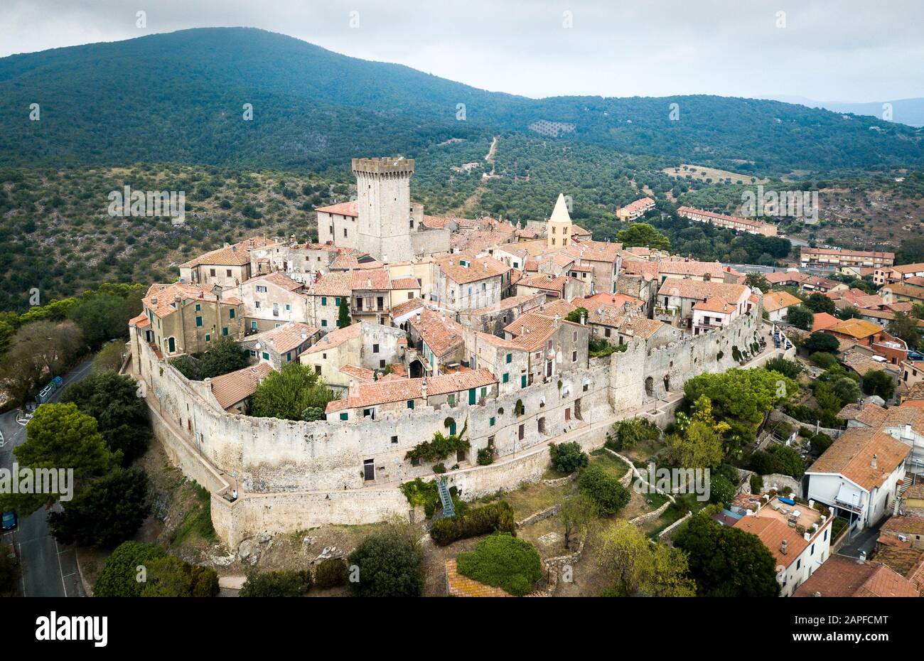 Aerial view of Capalbio, Tuscany Stock Photo - Alamy