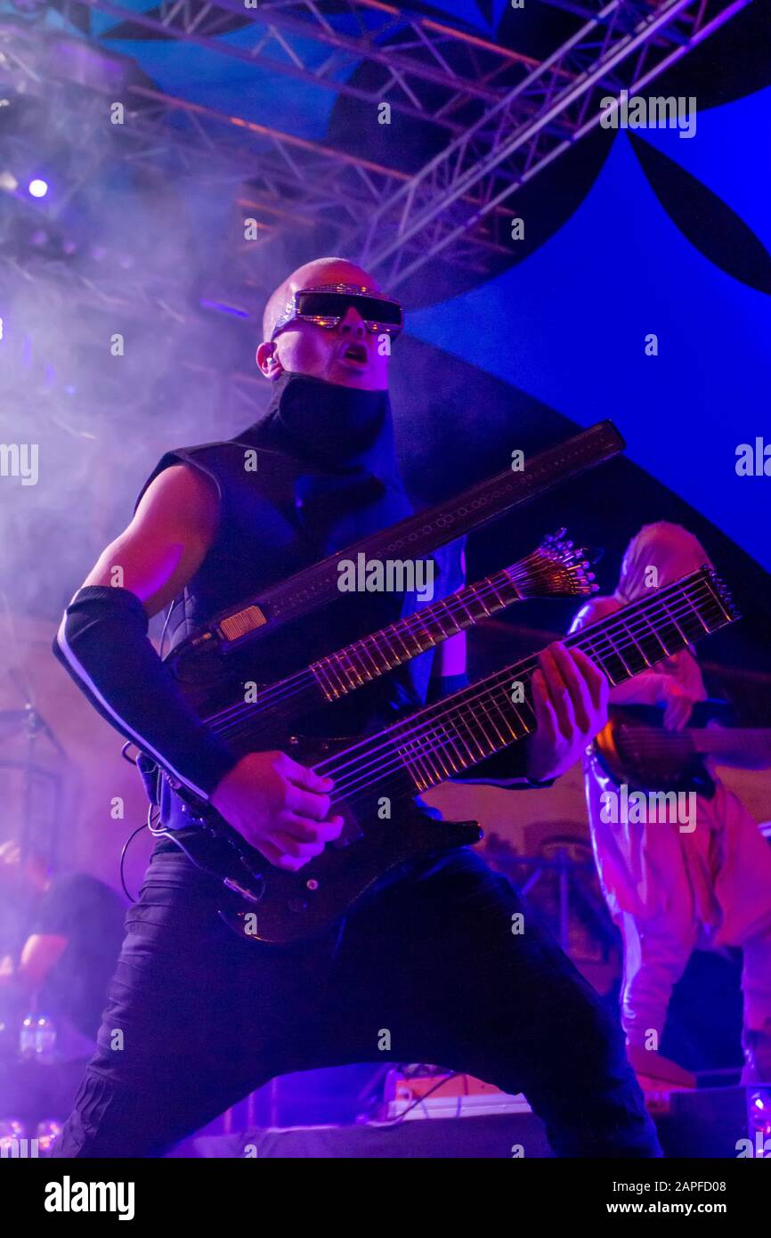 FARO, PORTUGAL: 6th SEPTEMBER, 2019 - Blasted Mechanism band, performs ...