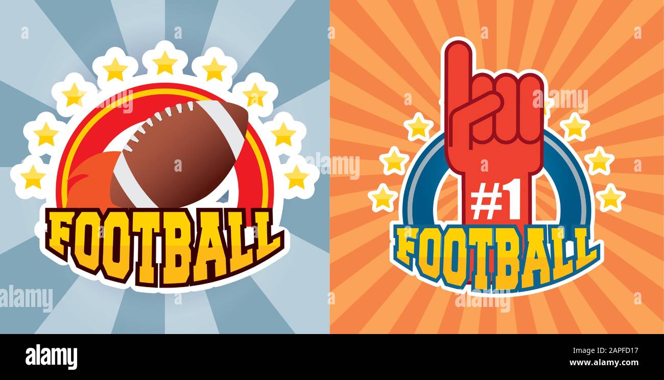 superbowl sport poster with number one glove and balloon Stock Vector ...