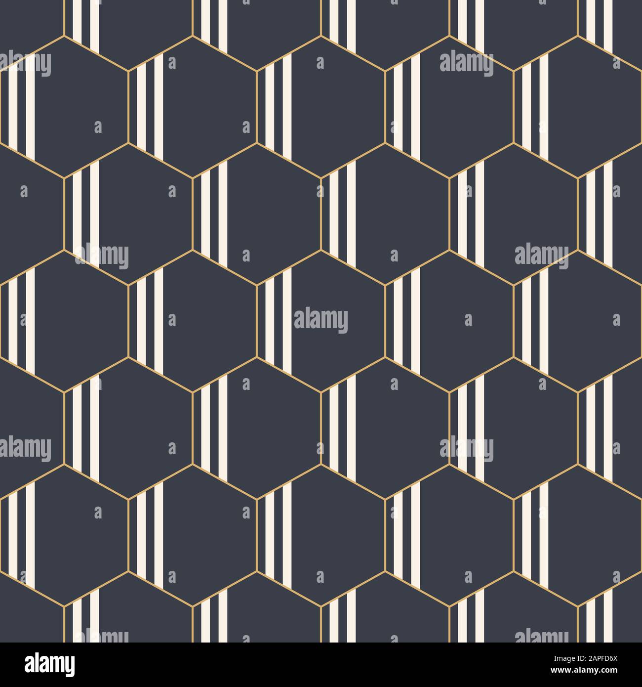 Abstract seamless geometric pattern of hexagons with vertical stripes ...