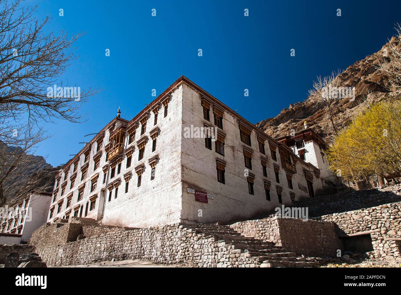 Tibetan style temple, Hemis gompa or Hemis monastery, suburb of Leh ...