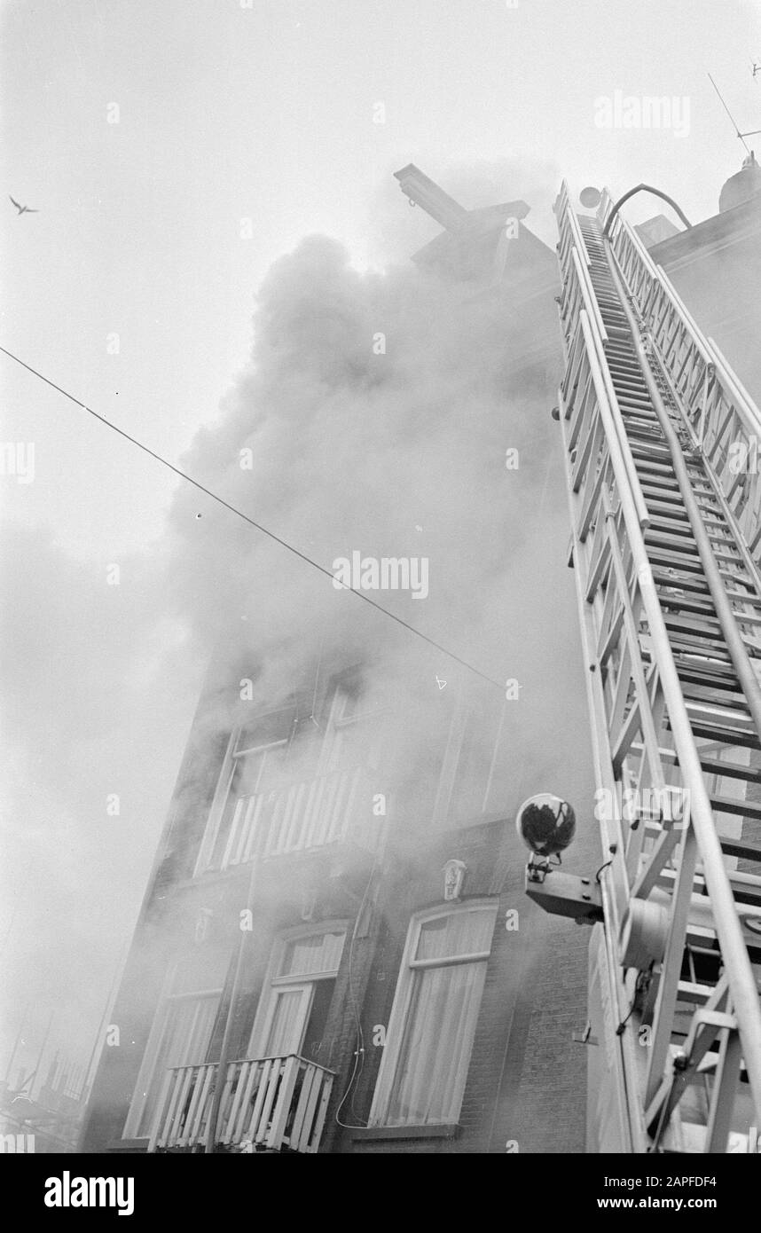 Fire department ladder against Black and White Stock Photos & Images ...