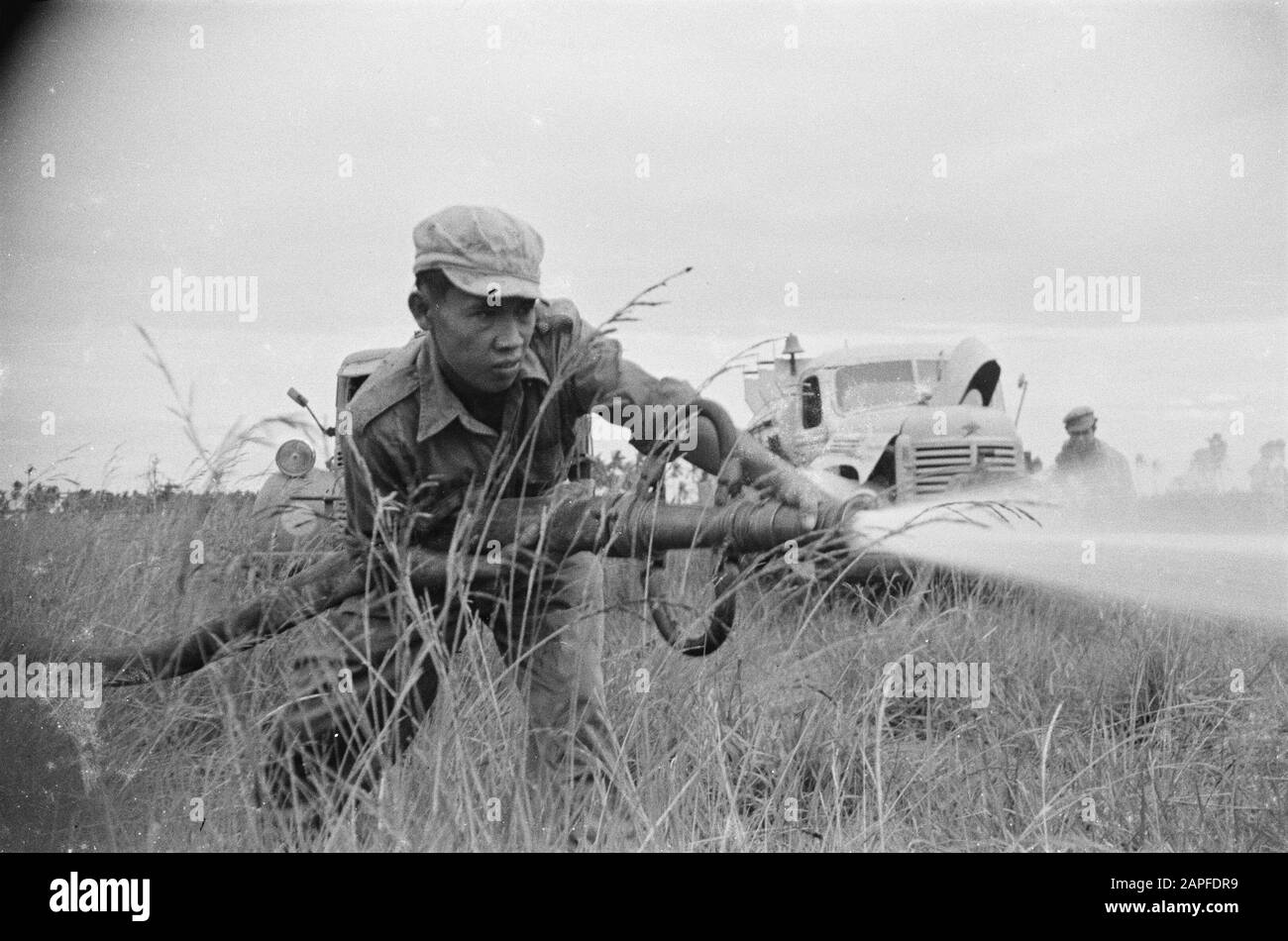 Demonstration of the Military Fire Department Description: Firemen with ...